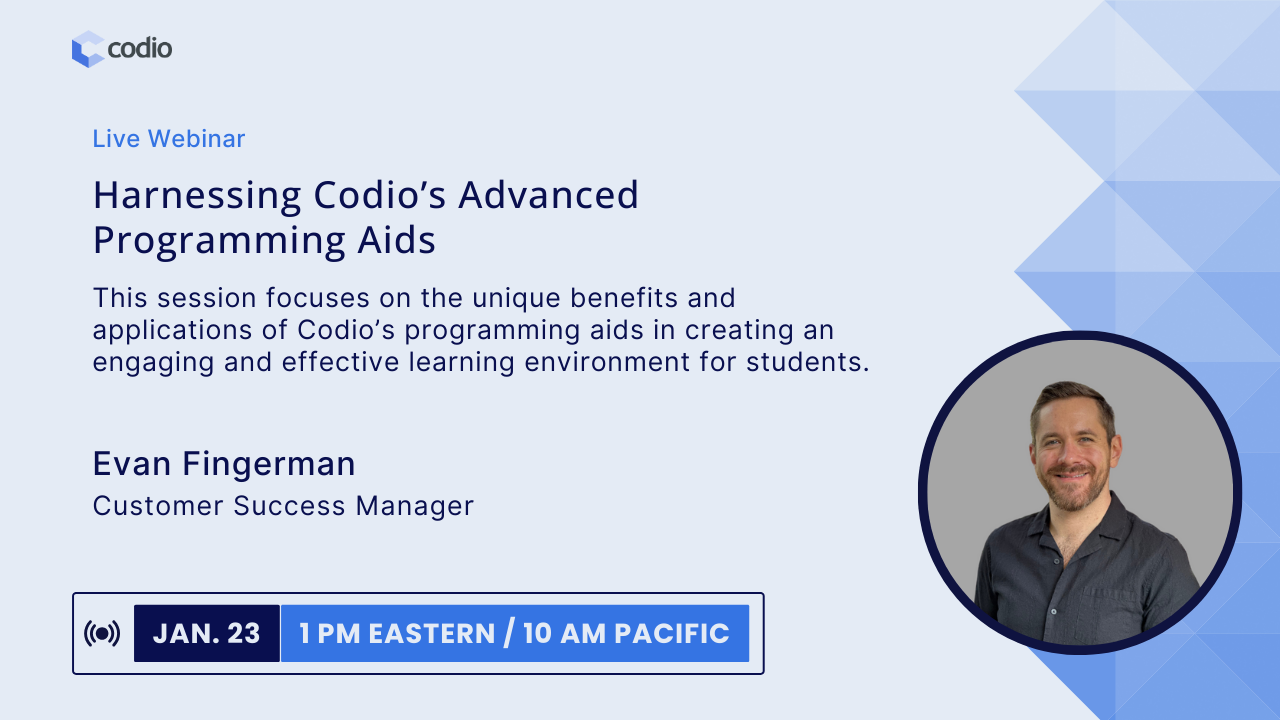 Harnessing Codio S Advanced Programming Aids Codio Live Webinar